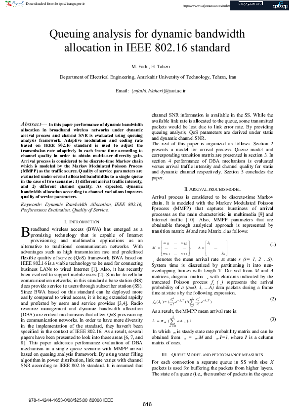 Pdf Queuing Analysis For Dynamic Bandwidth Allocation In Ieee 80216 0016