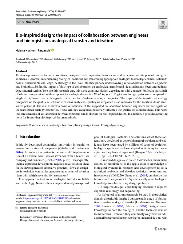(PDF) Bio-inspired design: the impact of collaboration between ...