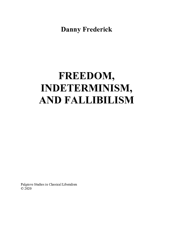 (PDF) Freedom, Indeterminism, and Fallibilism