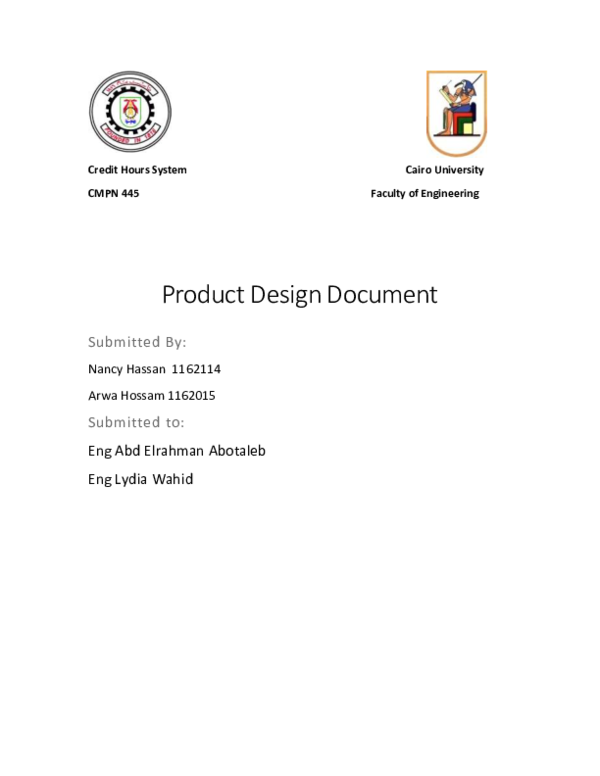 (PDF) Product Design Document