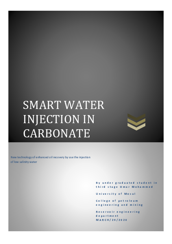 (PDF) SMART WATER INJECTION IN CARBONATE | Omar Mohammed - Academia.edu