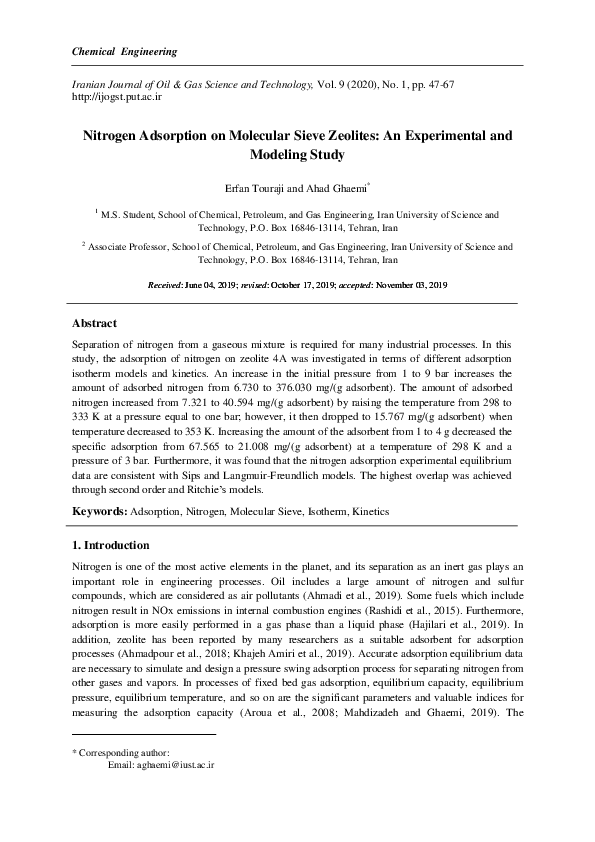 (PDF) Nitrogen Adsorption on Molecular Sieve Zeolites: An Experimental ...