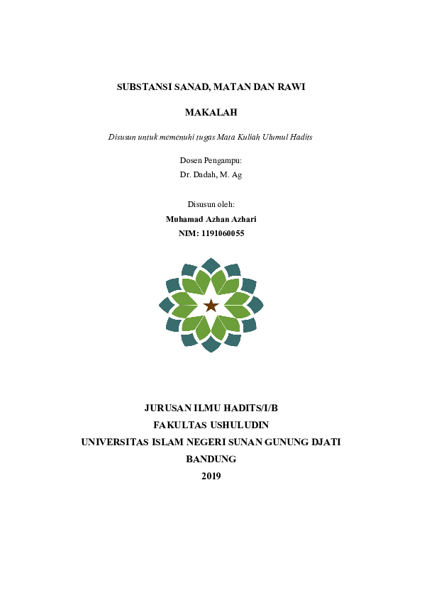 (DOC) Makalah Matan, Rawi, Sanad