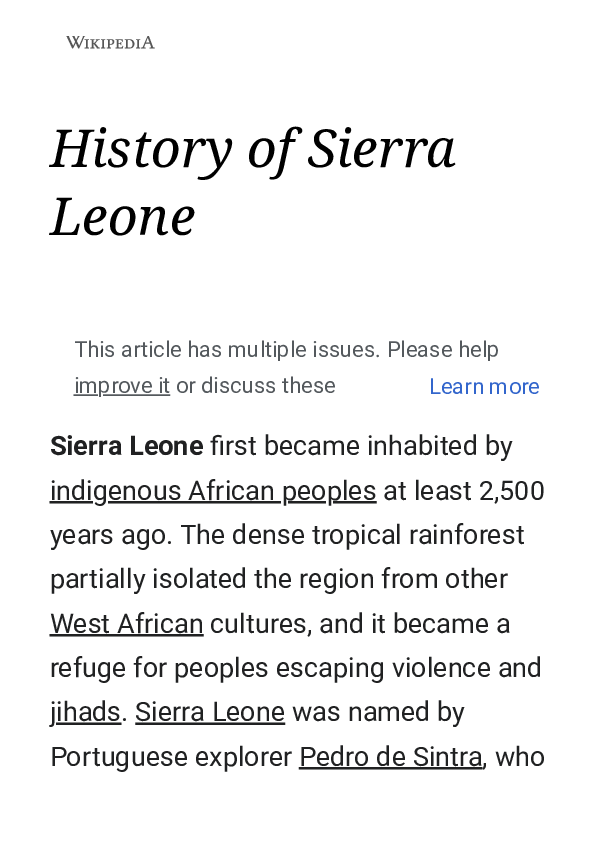 (PDF) History of Sierra Leone