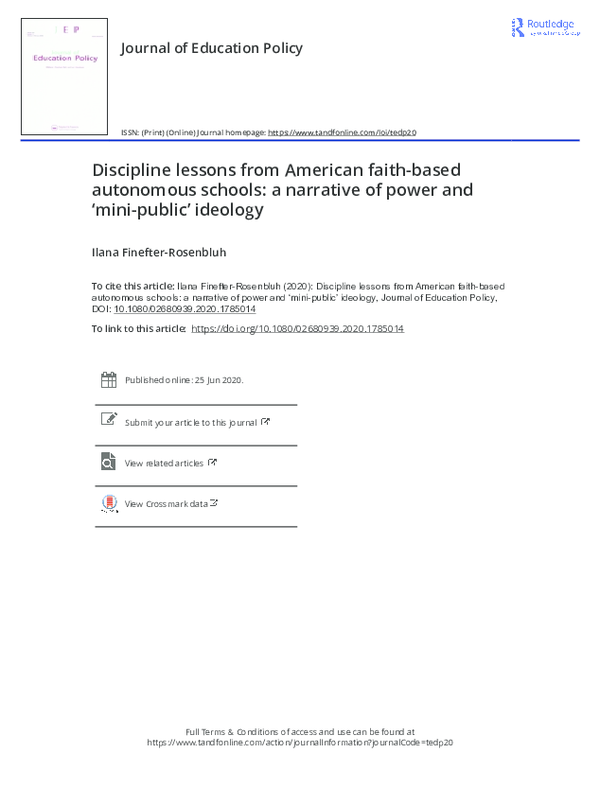 (PDF) Discipline lessons from American faith-based autonomous schools ...