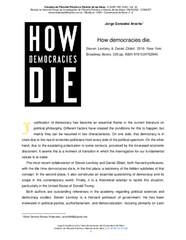 (PDF) How democracies die