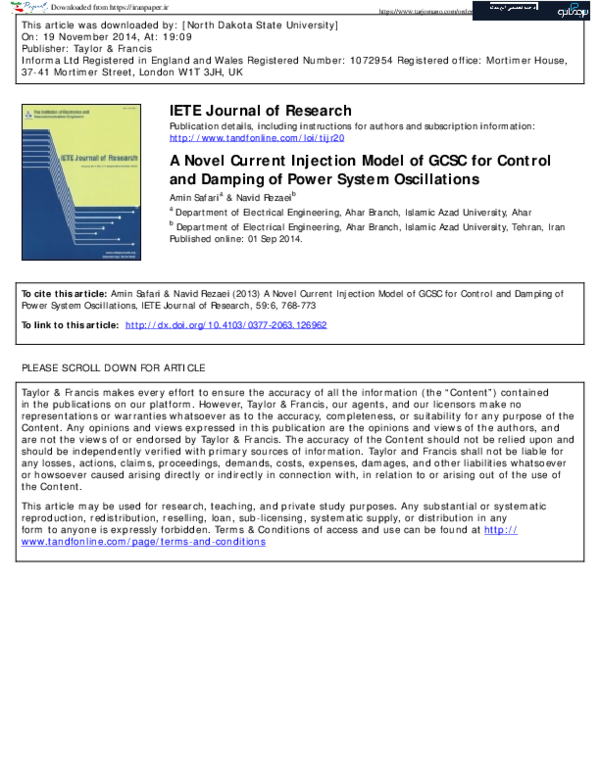 (PDF) Power System Oscillations