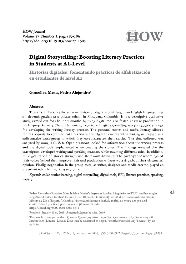 (PDF) Digital Storytelling: Boosting Literacy Practices in Students at ...