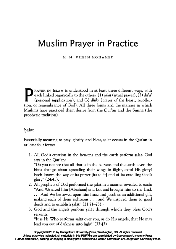 (PDF) Muslim Prayer in Practice