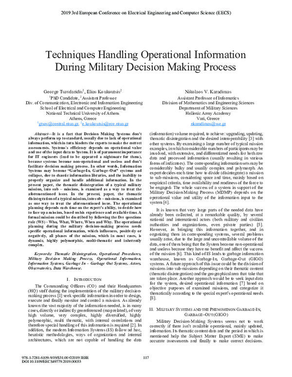 (PDF) Techniques Handling Operational Information During Military ...