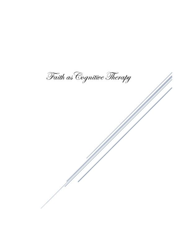 (PDF) Faith as Cognitive Therapy