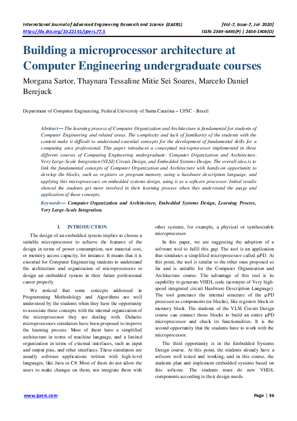(PDF) Building a microprocessor architecture at Computer Engineering ...