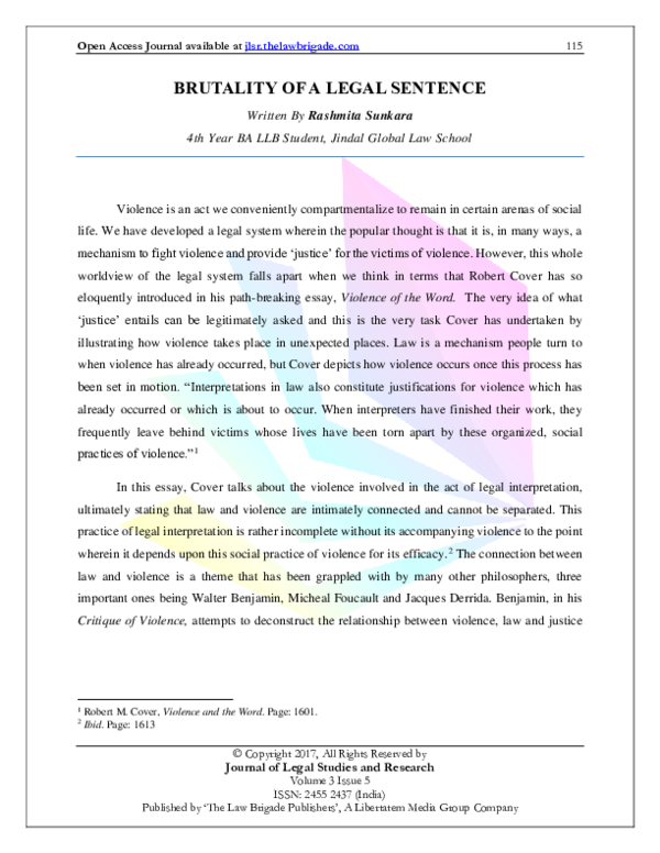 (PDF) BRUTALITY OF A LEGAL SENTENCE