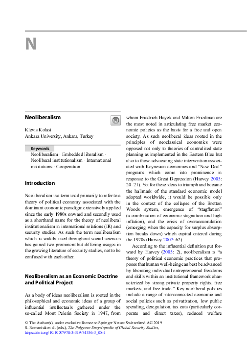 (PDF) Neoliberalism