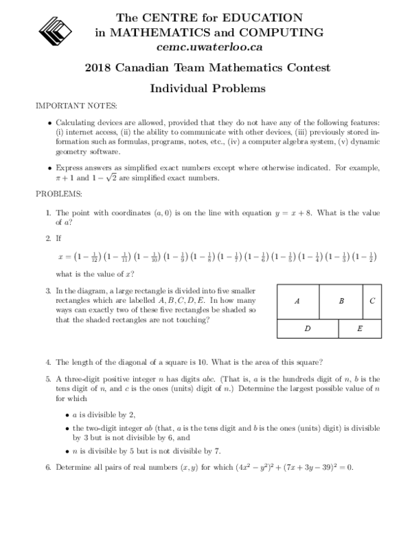 (PDF) Math Competition Practice 3