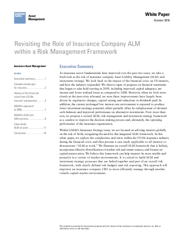 (PDF) Revisiting the Role of Insurance Company ALM within a Risk ...