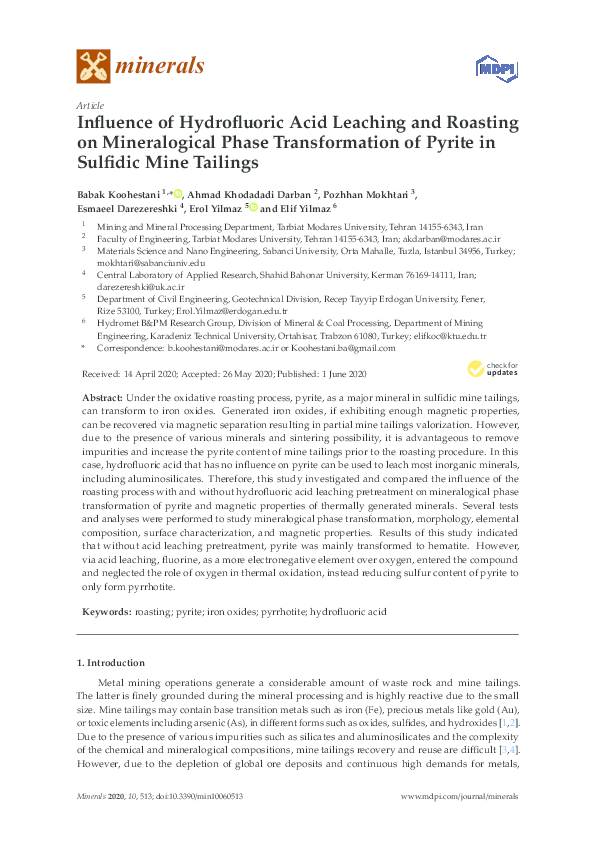 (PDF) Influence of Hydrofluoric Acid Leaching and Roasting on ...
