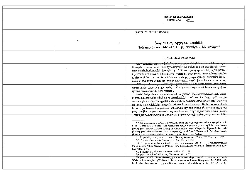 (PDF) Świętosława, Sygryda, Gunhilda. Tożsamość córki Mieszka I i jej ...