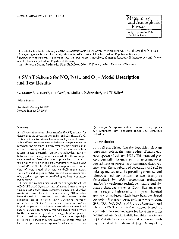 (PDF) A SVAT Scheme for NO, NO2, and O3 - Model Description and Test ...