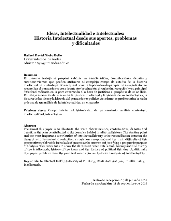 (PDF) Ideas, intelectualidad e intelectuales: historia intelectual ...