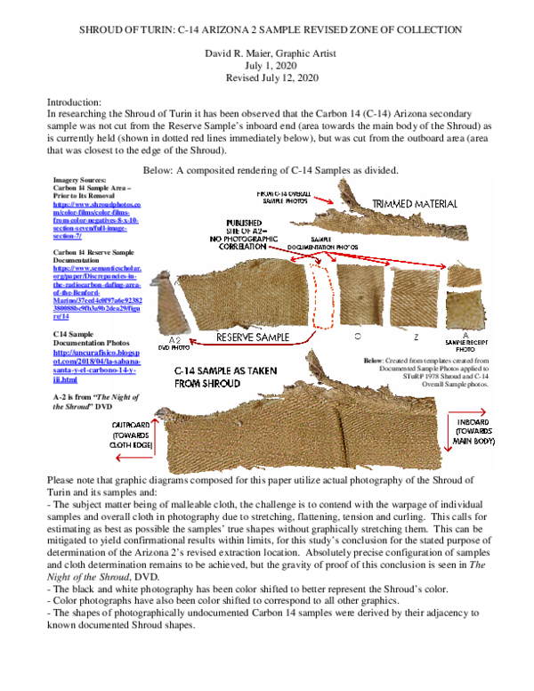 (PDF) SHROUD OF TURIN: C-14 ARIZONA 2 SAMPLE REVISED ZONE OF COLLECTION