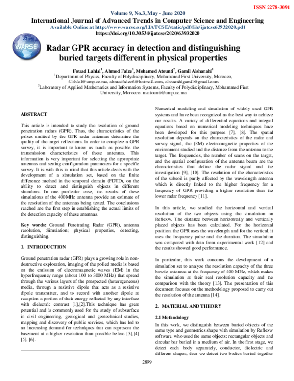 (PDF) Radar GPR accuracy in detection and distinguishing buried targets ...