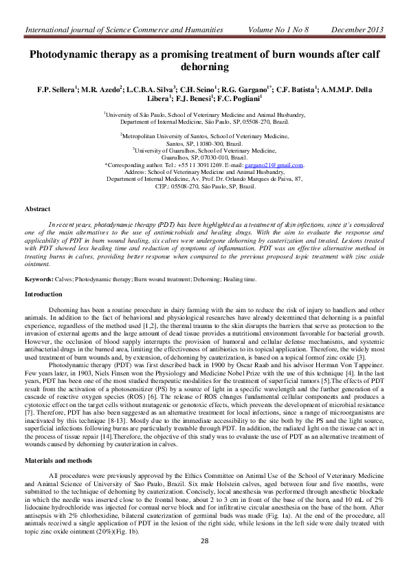 (PDF) Photodynamic therapy as a promising treatment of burn wounds ...