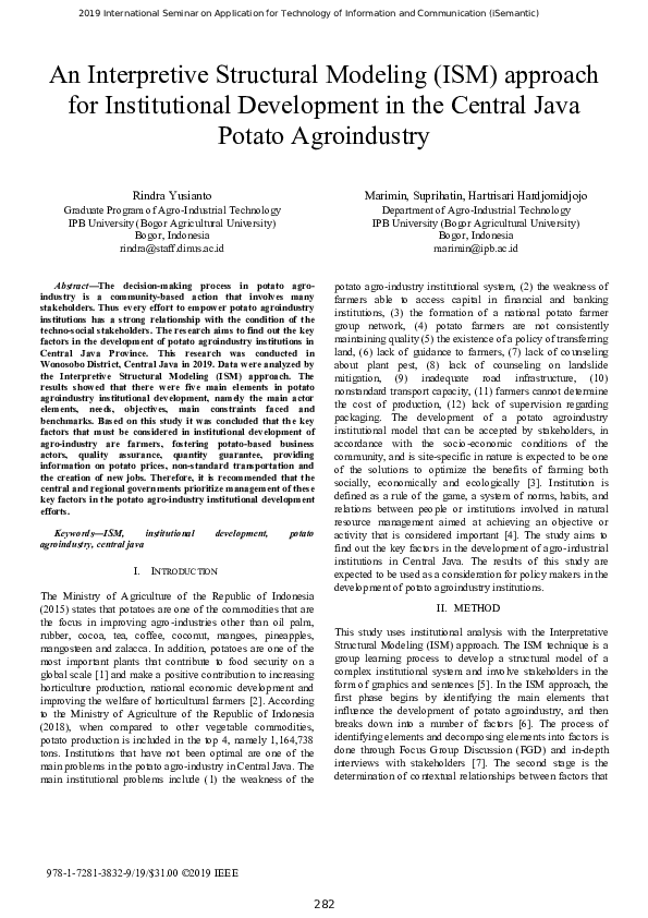 (PDF) An Interpretive Structural Modeling (ISM) approach for Institutional Development in the ...