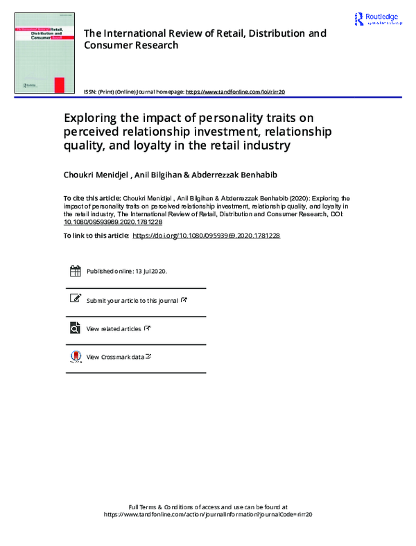 (PDF) The International Review of Retail, Distribution and Consumer ...