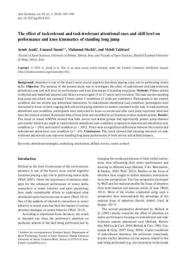 (PDF) The effect of task-relevant and task-irrelevant attentional cues ...