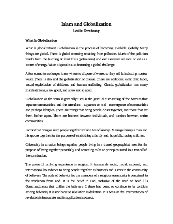 (PDF) Islam and Globalization