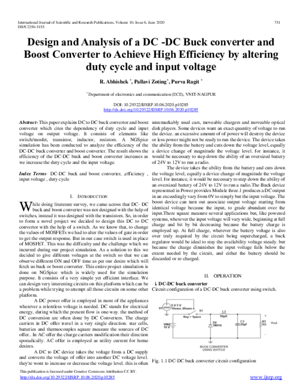 (PDF) Design and Analysis of a DC -DC Buck converter and Boost ...