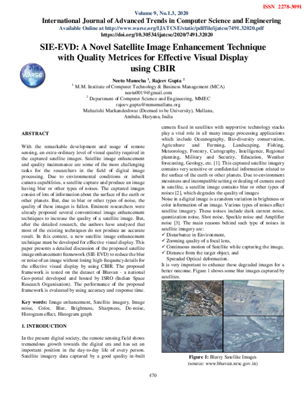 Pdf Sie Evd A Novel Satellite Image Enhancement Technique With Quality Metrices For Effective 