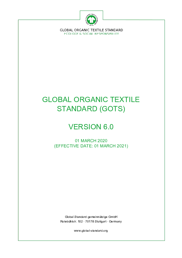 (PDF) GLOBAL ORGANIC TEXTILE STANDARD (GOTS