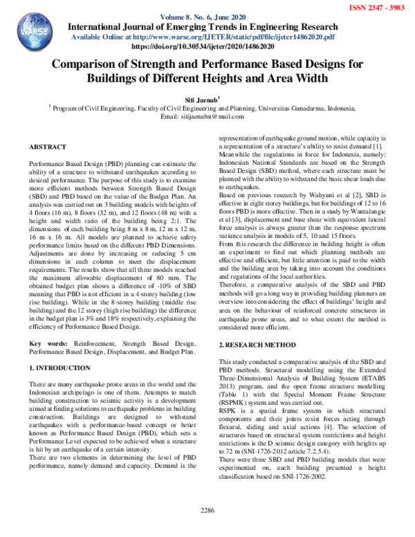 (PDF) Comparison of Strength and Performance Based Designs for ...