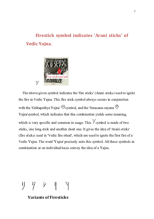 (DOC) Firestick symbol indicates 'Arani sticks' of Vedic Yajna