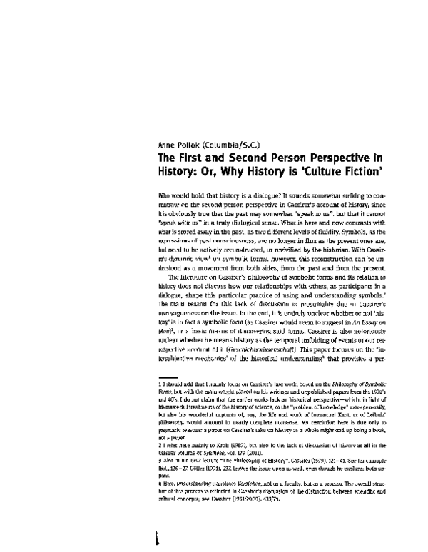 (PDF) The First and Second Person Perspective in History: Or, Why ...