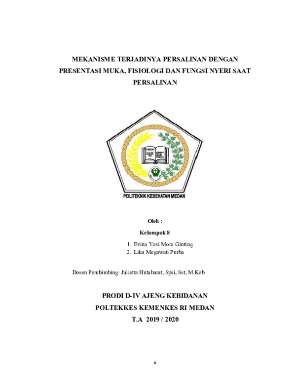 (DOC) MEKANISME TERJADINYA PERSALINAN DENGAN PRESENTASI MUKA, FISIOLOGI ...
