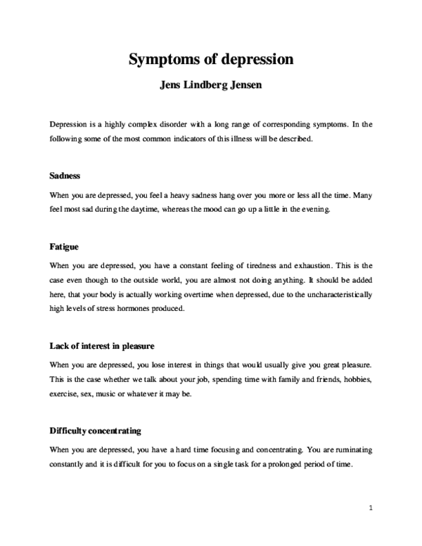 (PDF) Symptoms of depression