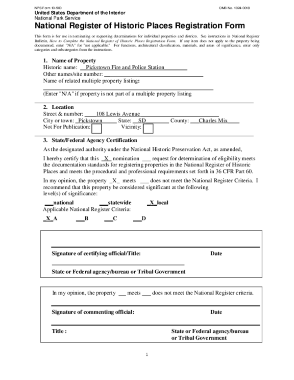 (PDF) Pickstown Fire and Police Station_NRHP Nomination Form