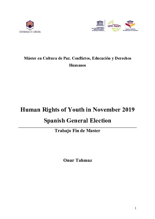 (PDF) Human Rights of Youth in November 2019 Spanish General Election