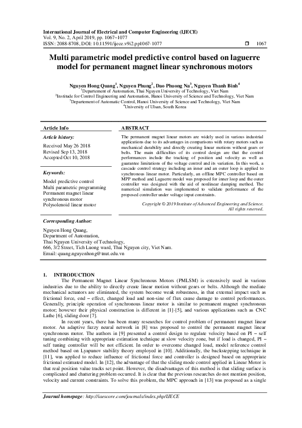 (PDF) Multi parametric model predictive control based on laguerre model for permanent magnet ...