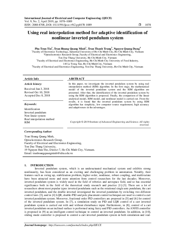 Pdf Using Real Interpolation Method For Adaptive Identification Of