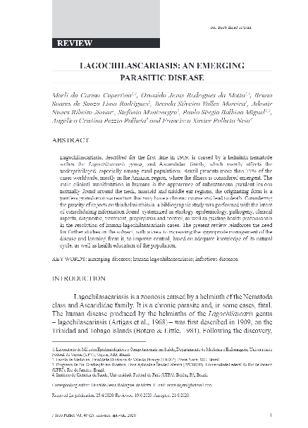 (PDF) Lagochilascariasis: an emerging parasitic disease