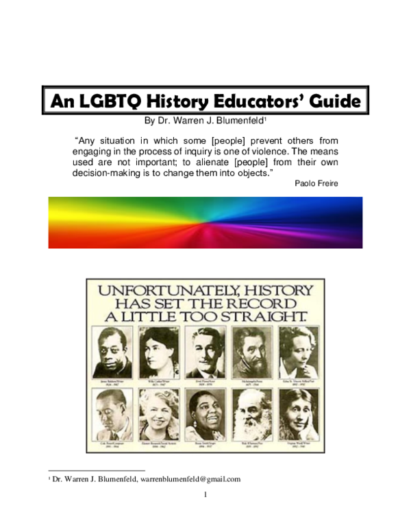 (PDF) An LGBTQ History Educators' Guide