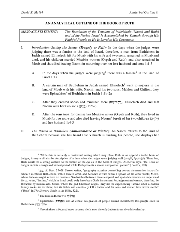 (PDF) AN ANALYTICAL OUTLINE OF THE BOOK OF RUTH