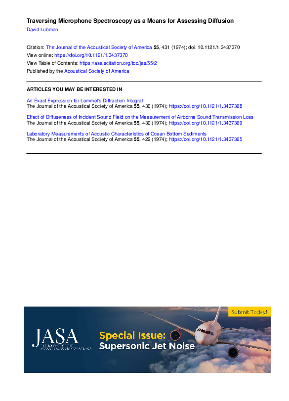 (PDF) Traversing microphone spectroscopy as a means for assessing diffusion