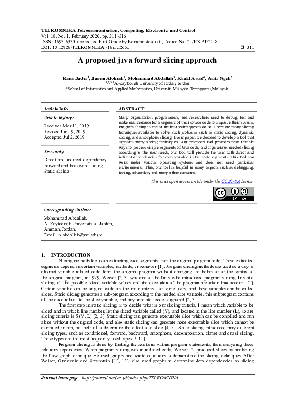 Pdf A Proposed Java Forward Slicing Approach