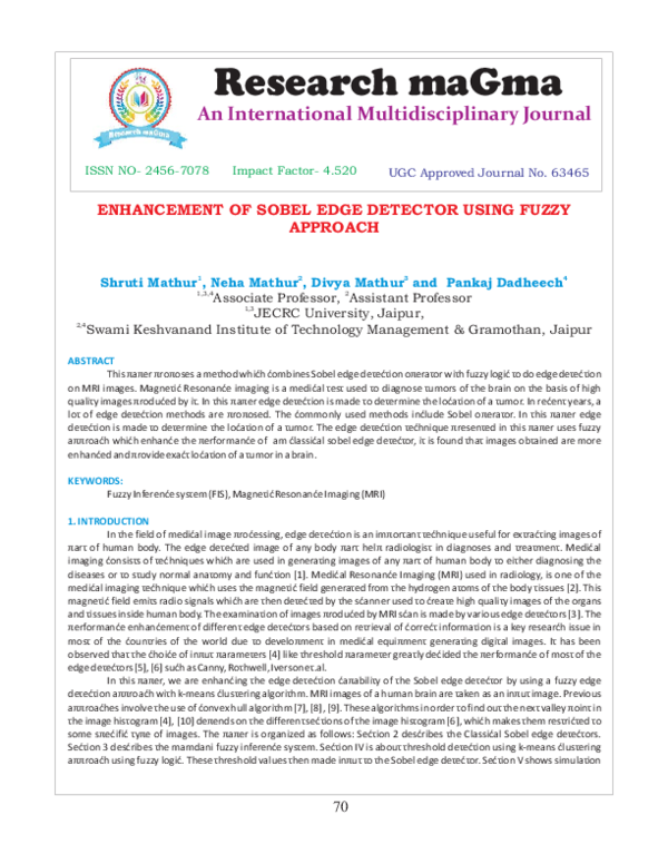 (PDF) ENHANCEMENT OF SOBEL EDGE DETECTOR USING FUZZY APPROACH