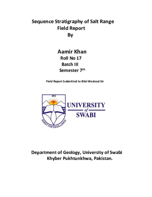 (PDF) Sequence Stratigraphy of Salt Range Field Report